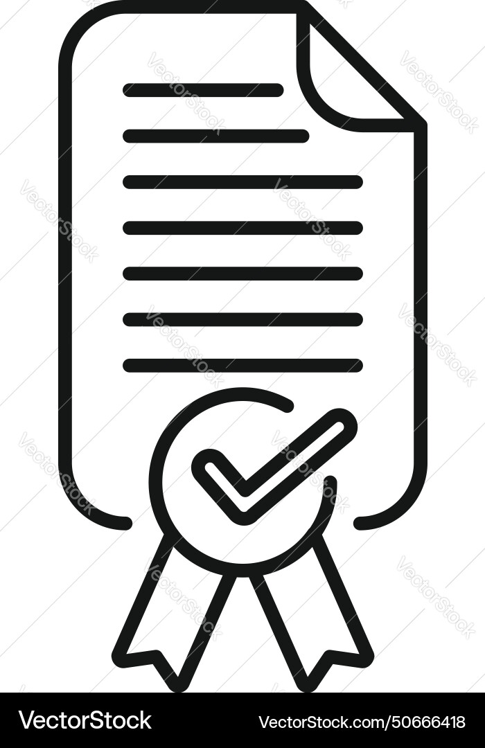Registration certificate icon outline new Vector Image