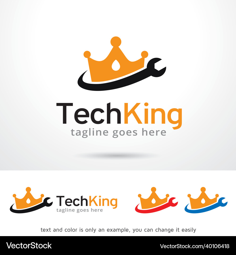 Tech king logo template – Royalty-Free Vector | VectorStock