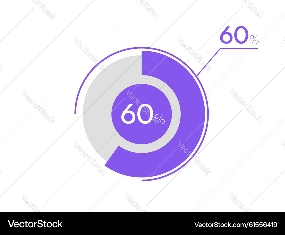 60 percent pie chart business pie chart circle – Royalty-Free Vector ...