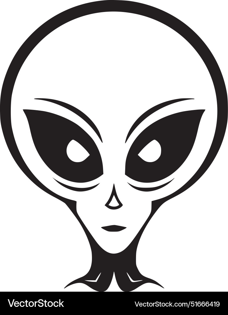 Alien - black and white isolated icon Royalty Free Vector