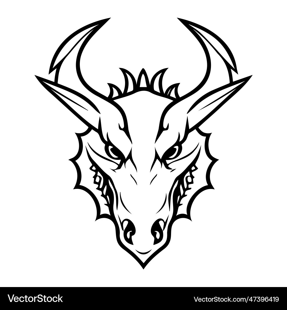 Black Dragon Head Icon Royalty Free Vector Image