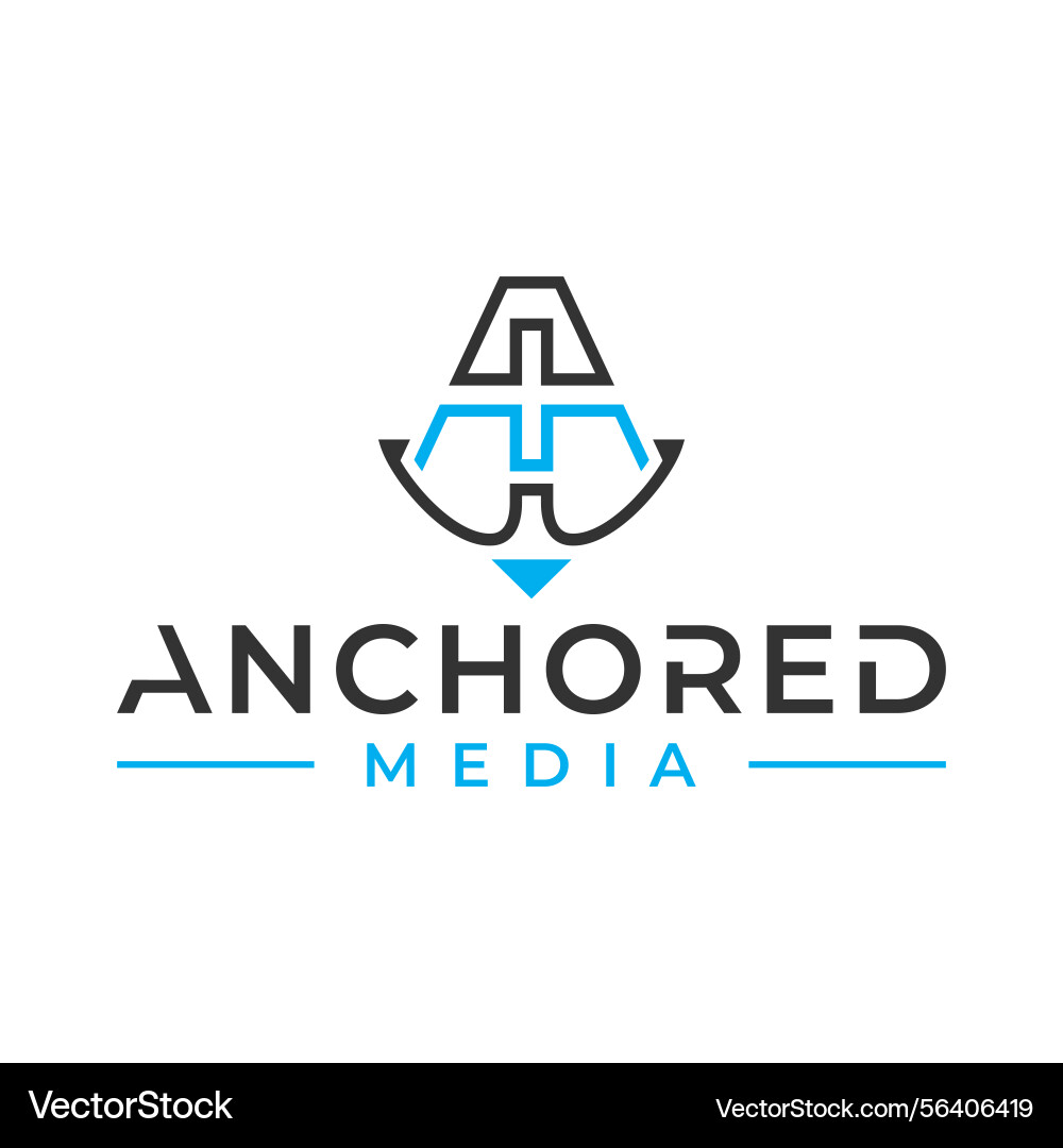 Cross anchor logo with letter Royalty Free Vector Image
