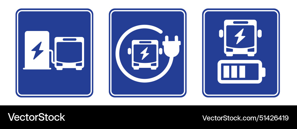 Electric bus ev vehicle public Royalty Free Vector Image