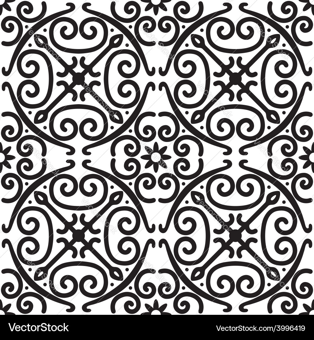 Elegant black and white seamless pattern Vector Image