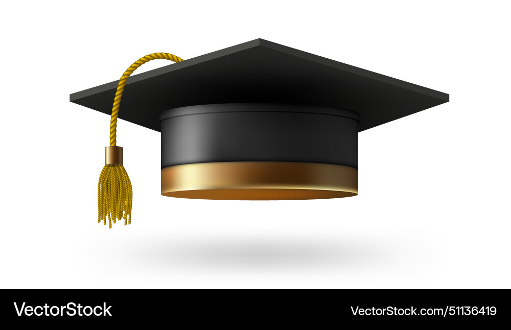 Graduate college or university cap on white Vector Image
