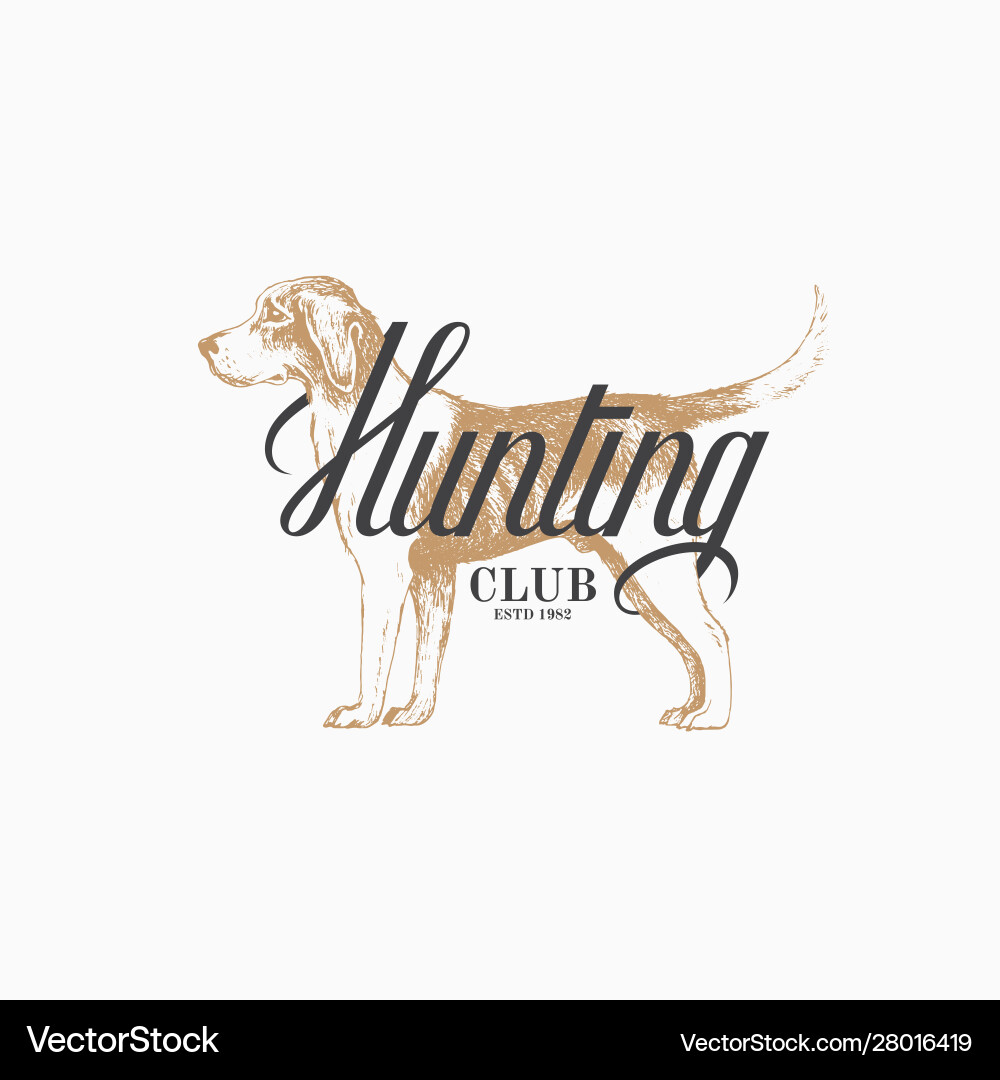 Hunting dog label Royalty Free Vector Image - VectorStock