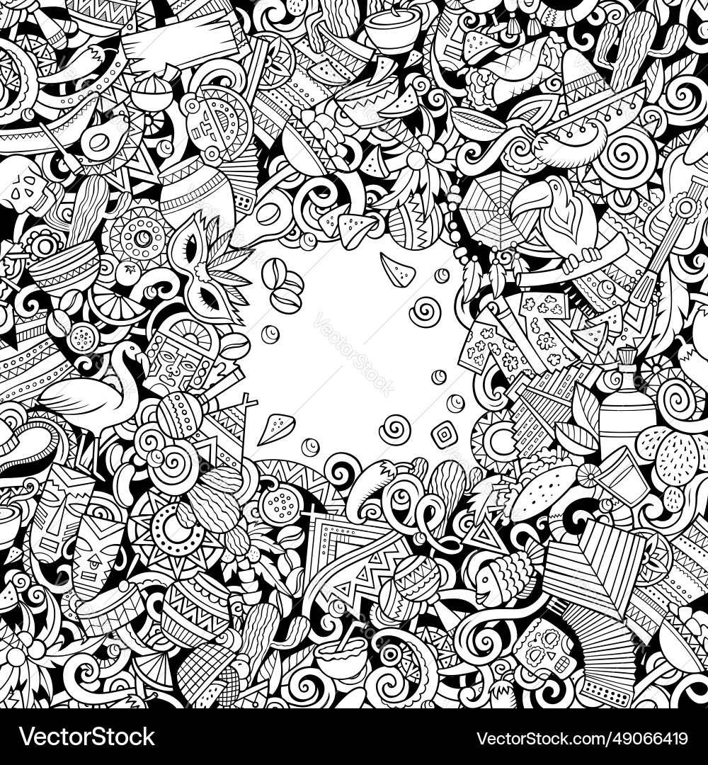 Latin america cartoon frame Royalty Free Vector Image