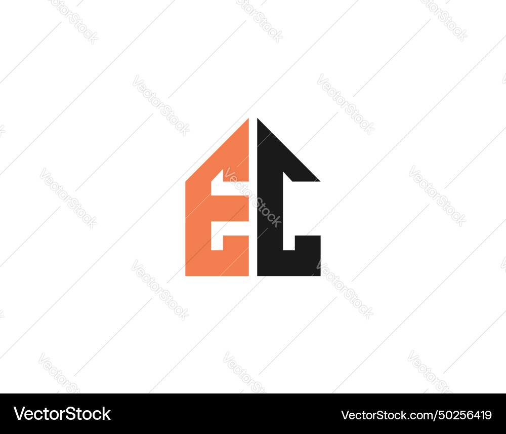 Modern simple initial letter type ec business Vector Image