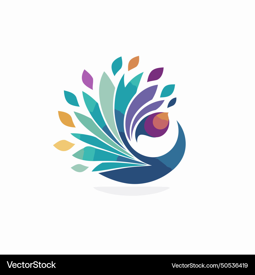 Peacock Logo Design Template Abstract Bird Vector Image