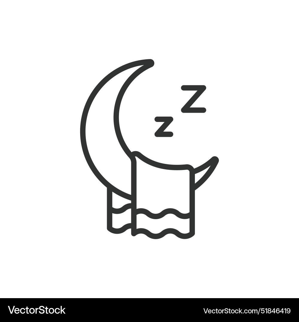 Sleep time in line design bedtime rest Royalty Free Vector