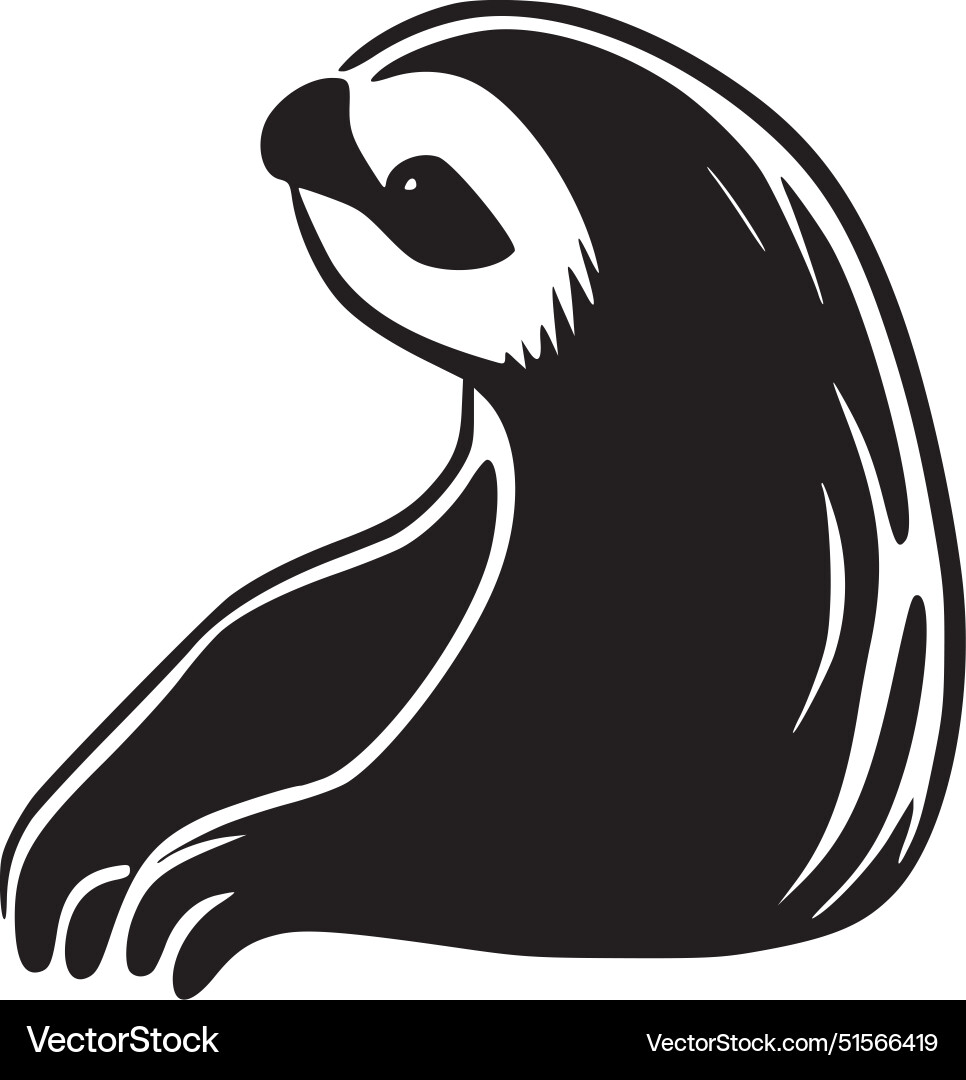 Sloth - minimalist and flat logo Royalty Free Vector Image