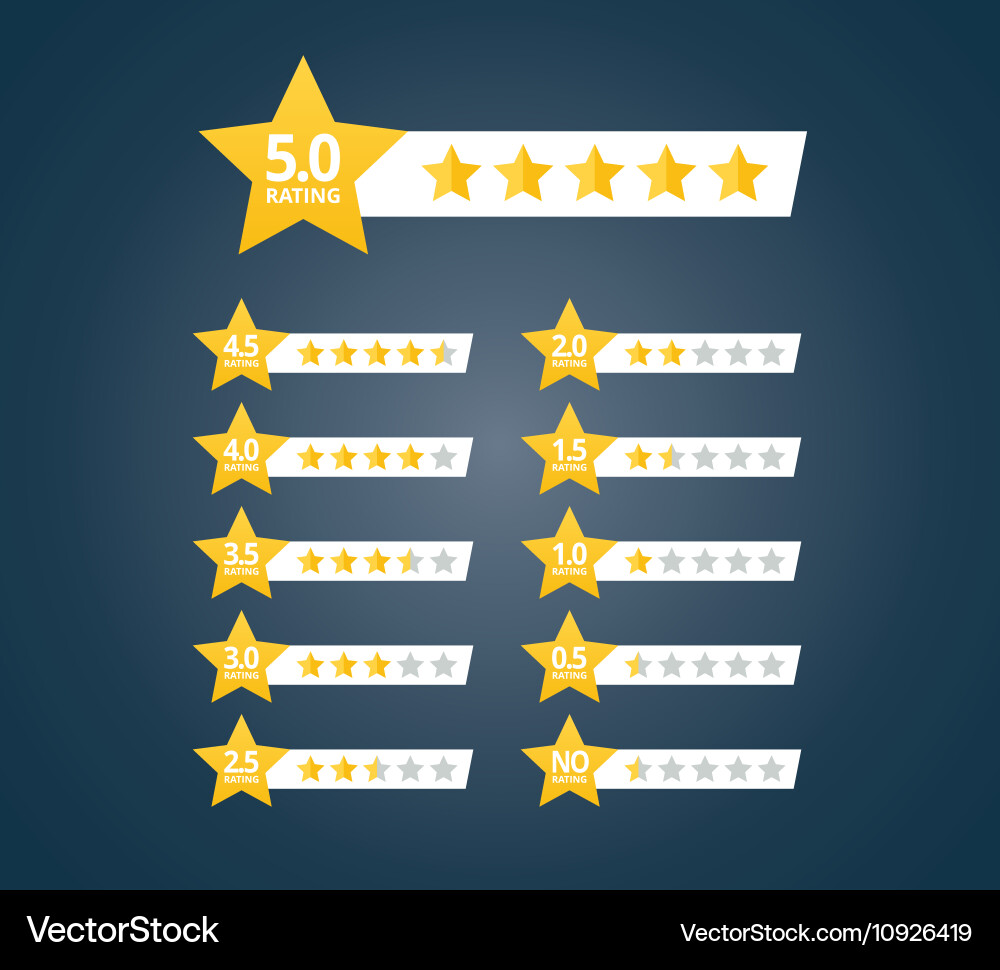 Stars rating kit Royalty Free Vector Image - VectorStock