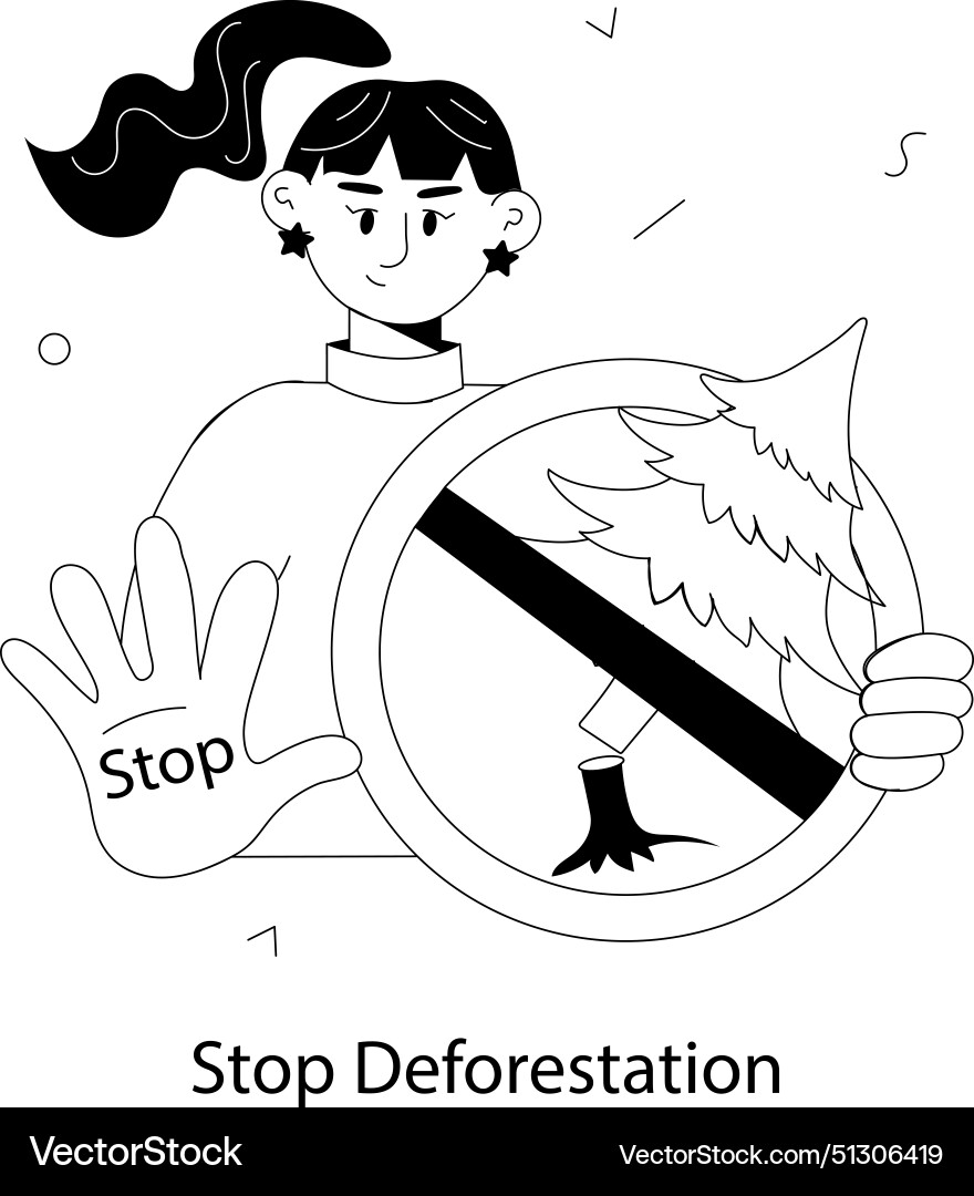 Stop deforestation Royalty Free Vector Image - VectorStock