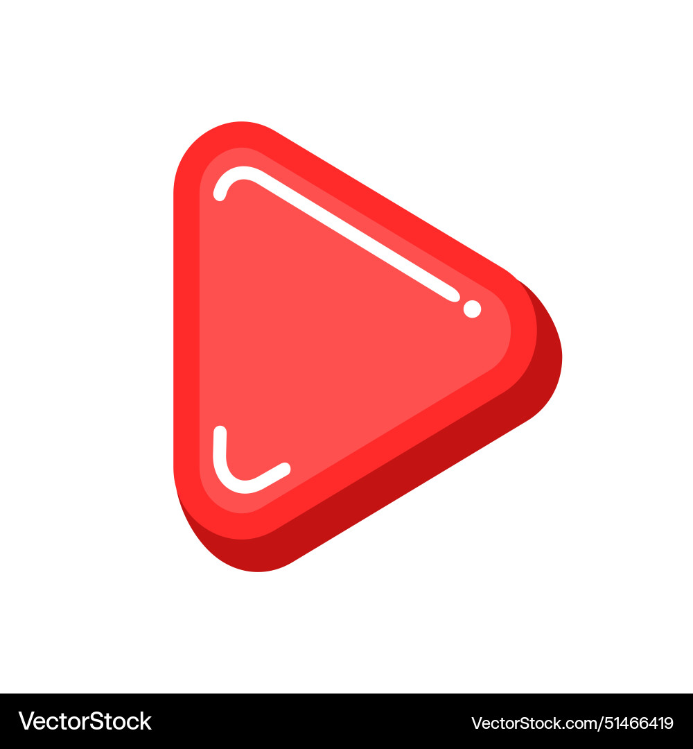 Video play button icon red symbol Royalty Free Vector Image