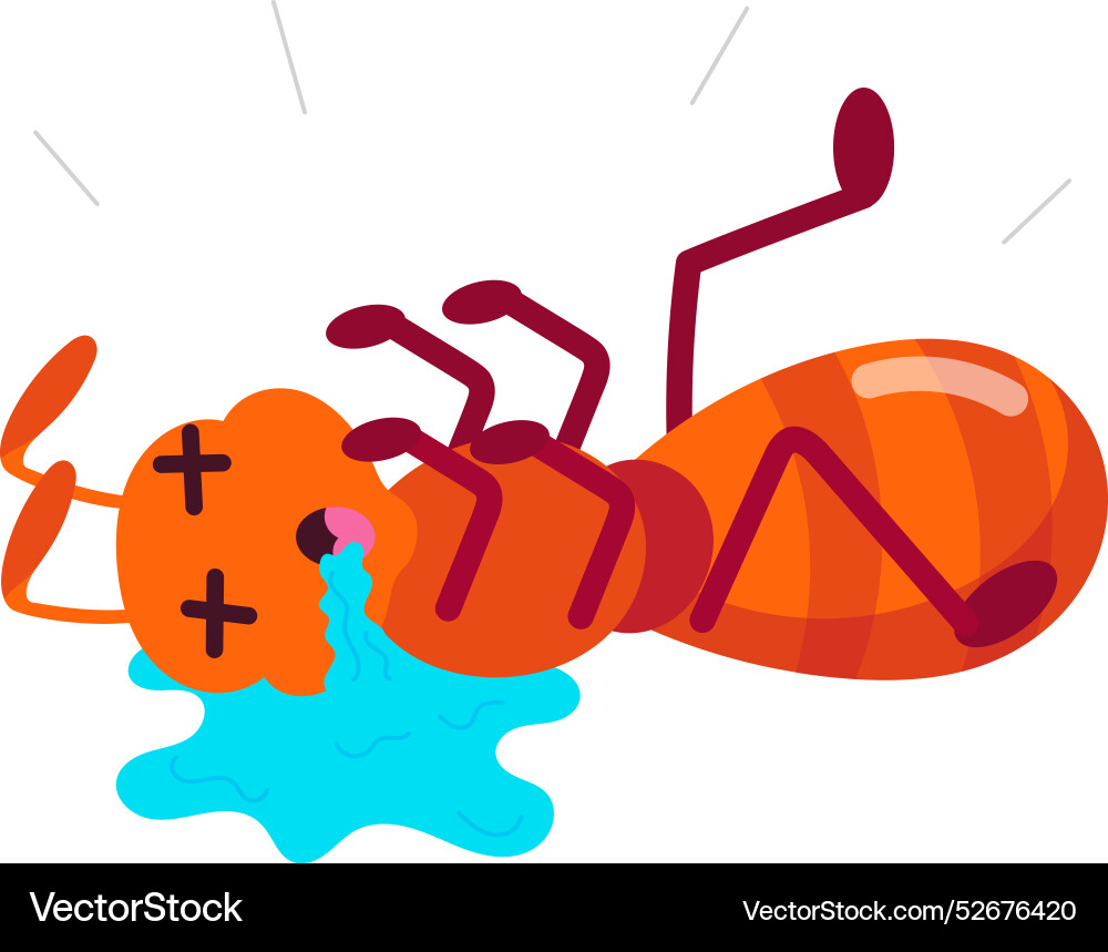 Basic rgba flat style sticker of weeping ant Vector Image