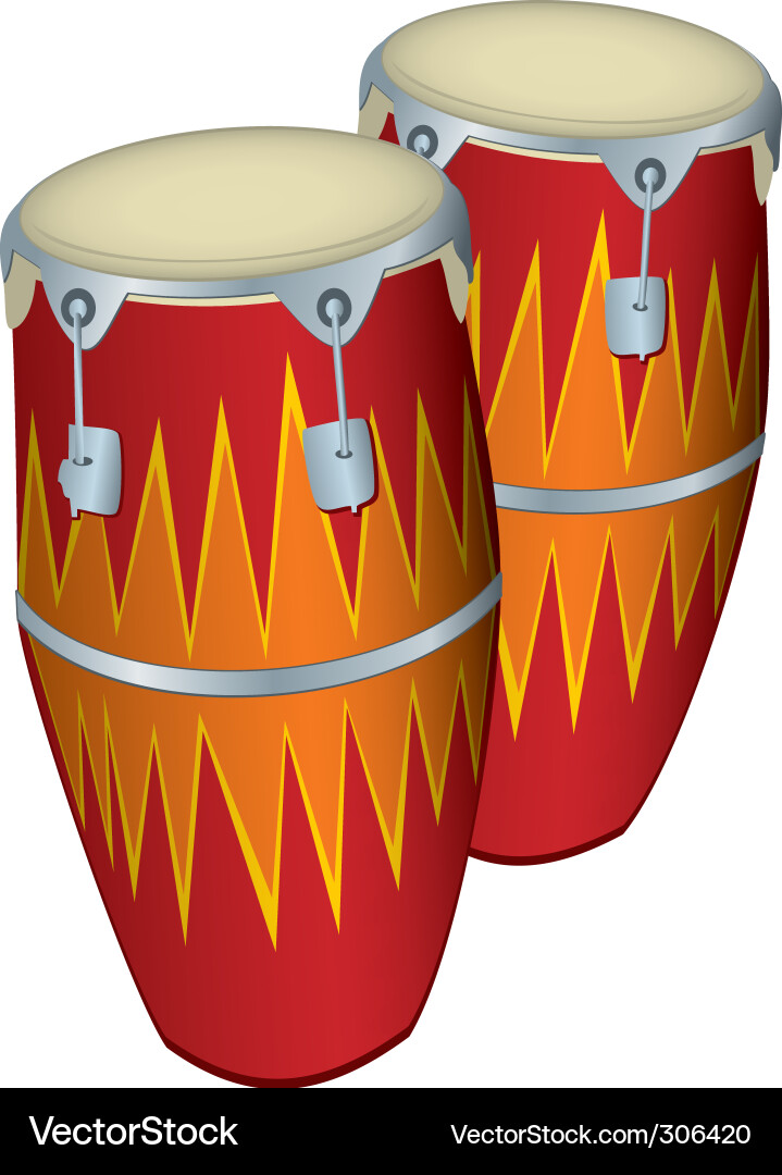 Colorful Conga Drums Royalty Free Vector Image