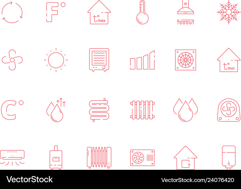 Cooling heating symbols cool sun conditioning Vector Image