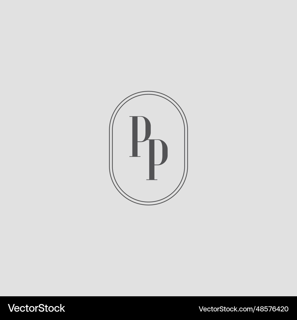 Elegant PP Wedding Monogram Logo Royalty Free Vector Image