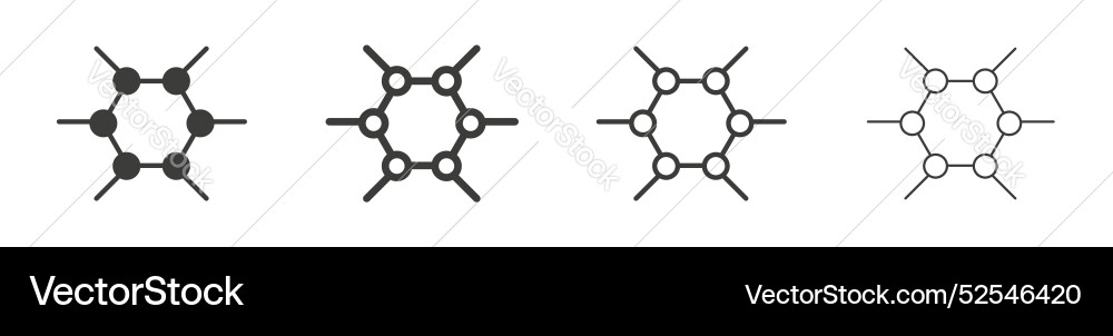 Graphene icon set on white background Royalty Free Vector