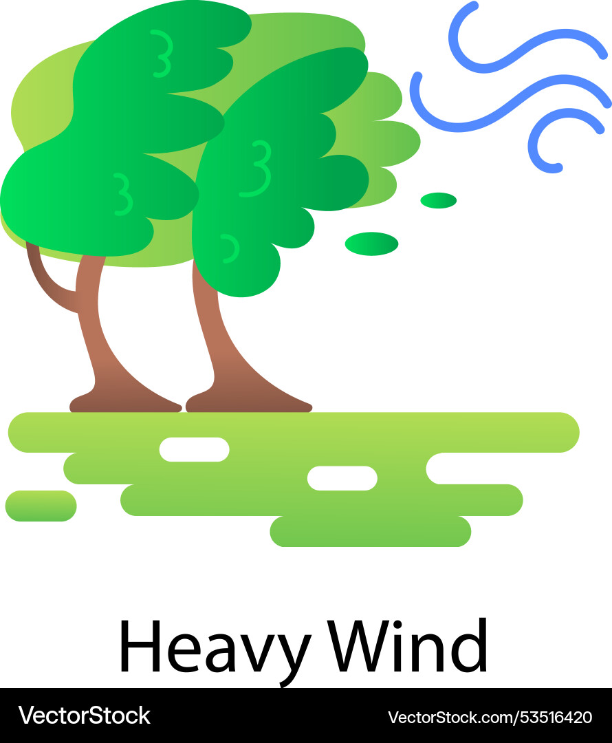 Heavy wind Royalty Free Vector Image - VectorStock