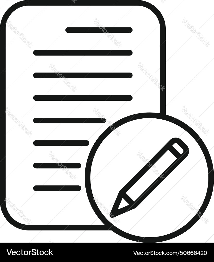 Registration document icon outline sign Royalty Free Vector