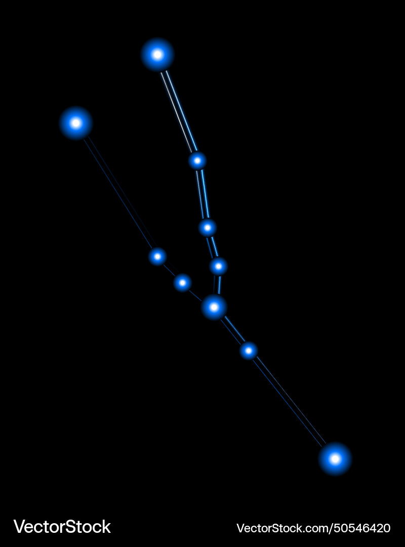 Taurus constellation with neon effect Royalty Free Vector