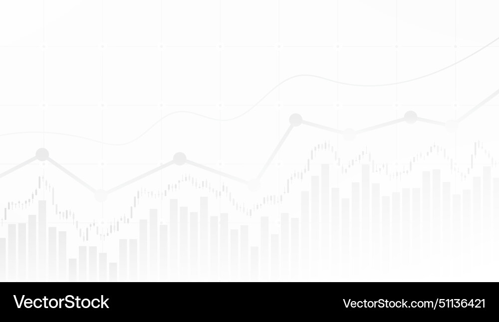 Abstract financial chart with uptrend line graph Vector Image