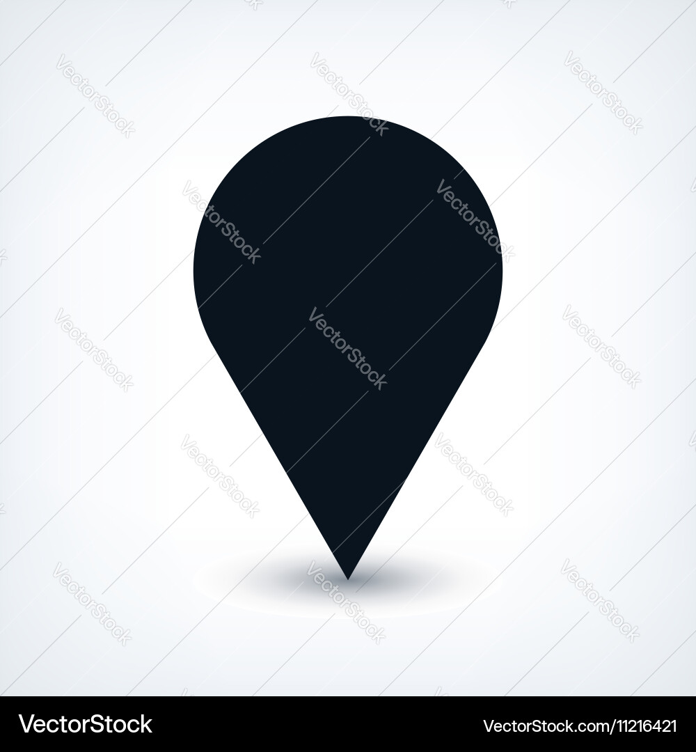 Blabk map pin flat location sign blank circle icon