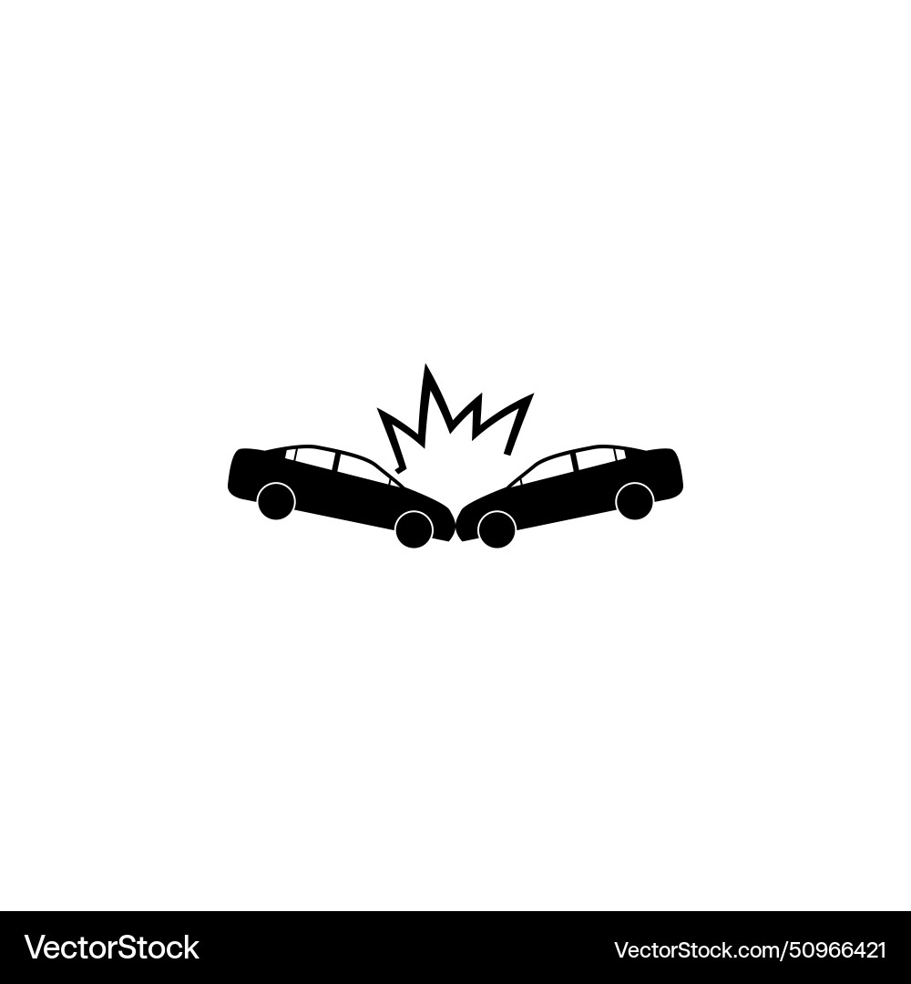 Car crash flat icon Royalty Free Vector Image - VectorStock