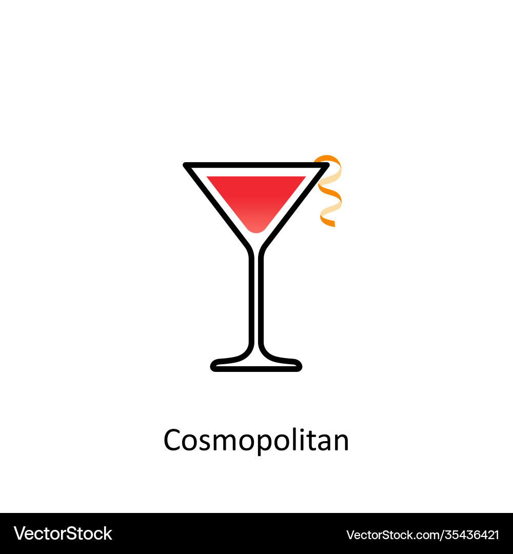 Cosmopolitan cocktail icon in flat style Vector Image