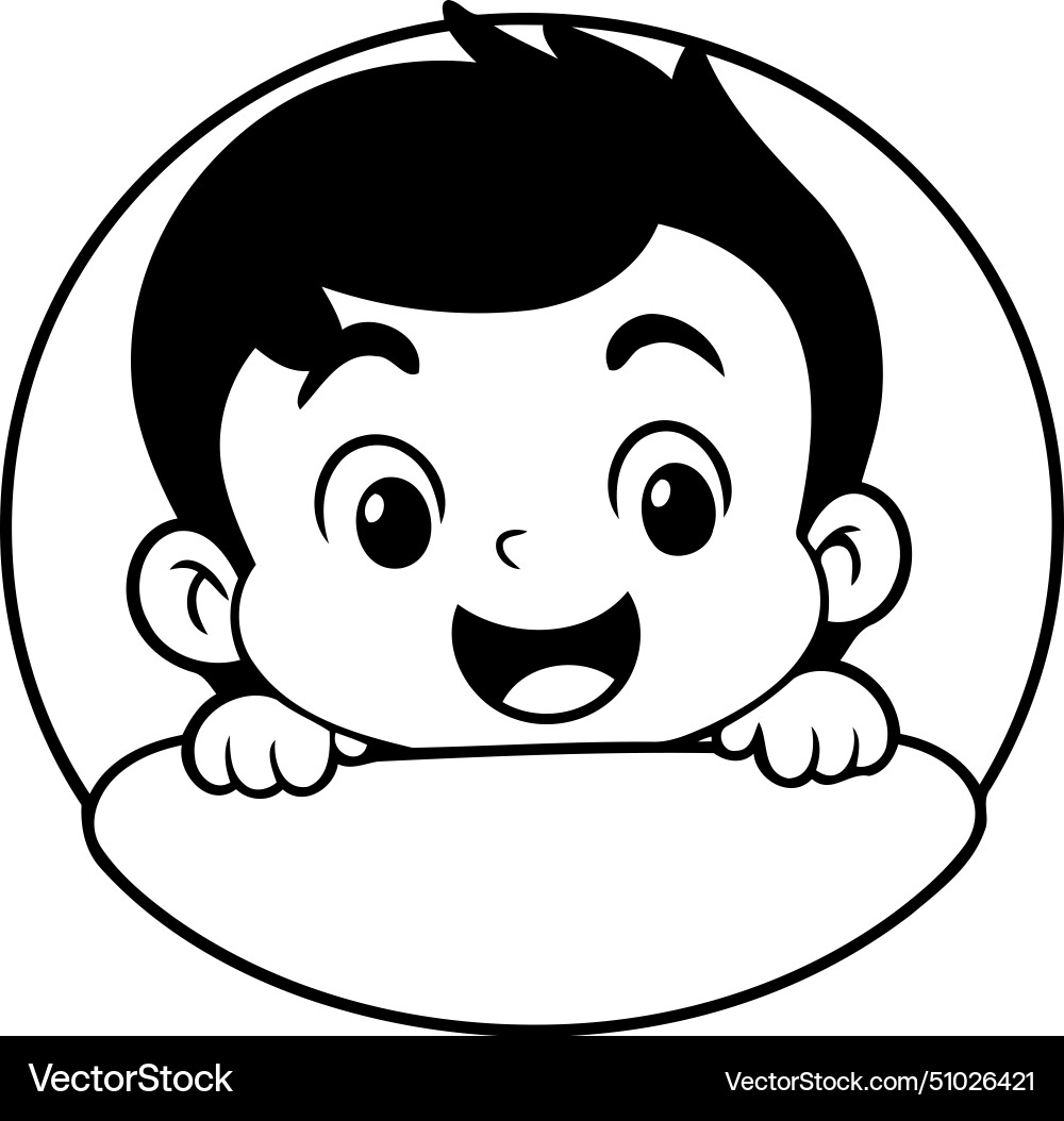 Cute little baby boy cartoon design Royalty Free Vector
