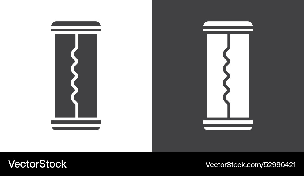 Electric fuse icon flat set in black and white Vector Image
