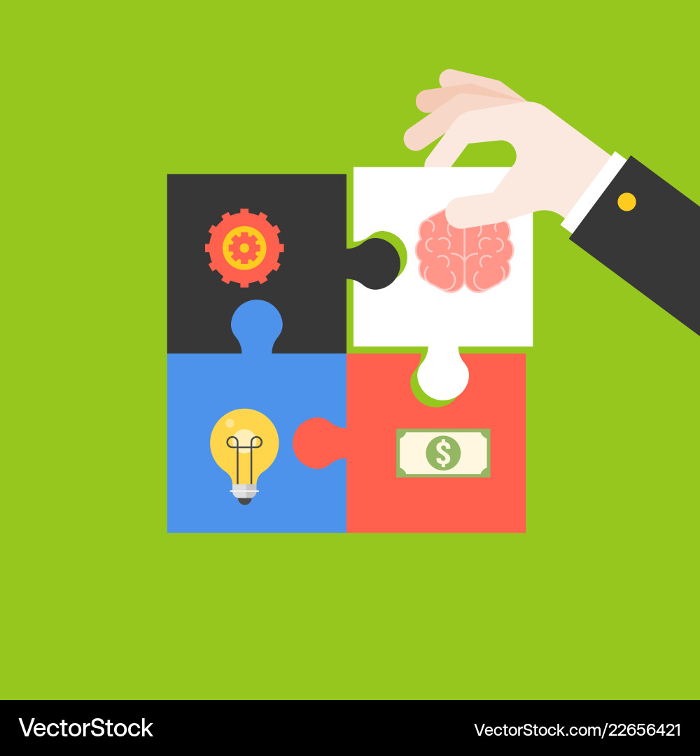 Entrepreneur qualification jigsaw puzzle Vector Image