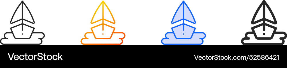 Ferry boat iconthin linear gradient blue stroke Vector Image