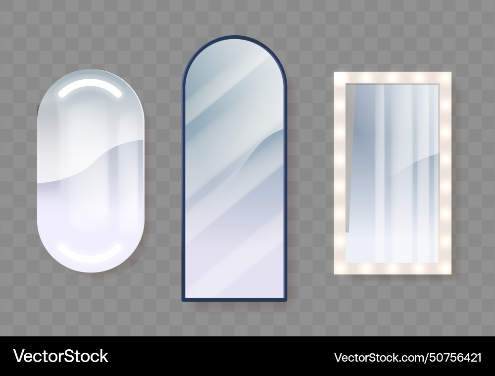 Mirrors reflect light allowing visual reflection Vector Image
