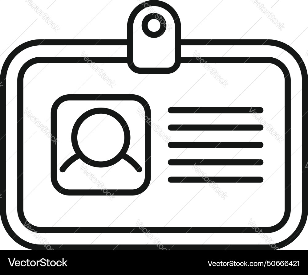 Registration id card icon outline new Royalty Free Vector