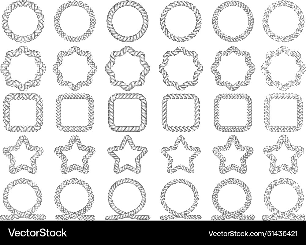Ropes frames collection Royalty Free Vector Image