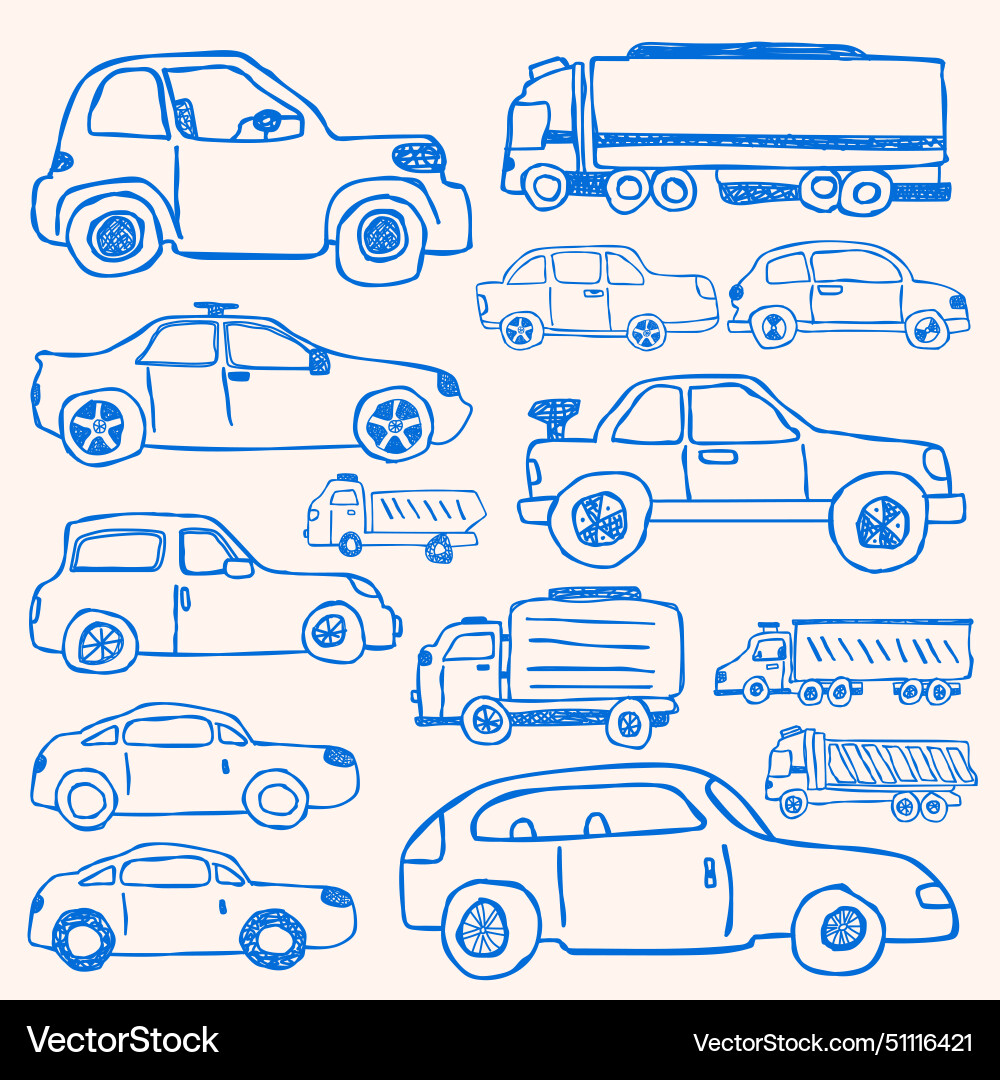 Set of car and truck collection Royalty Free Vector Image