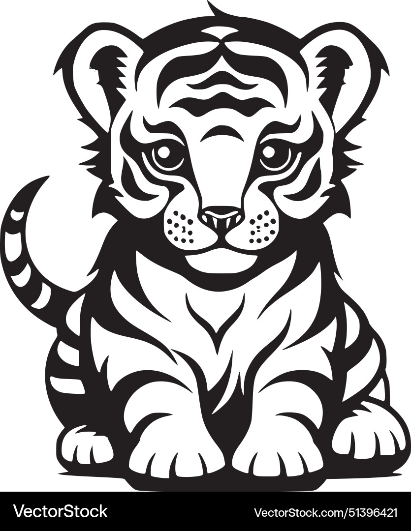 Tiger baby - minimalist and flat logo Royalty Free Vector