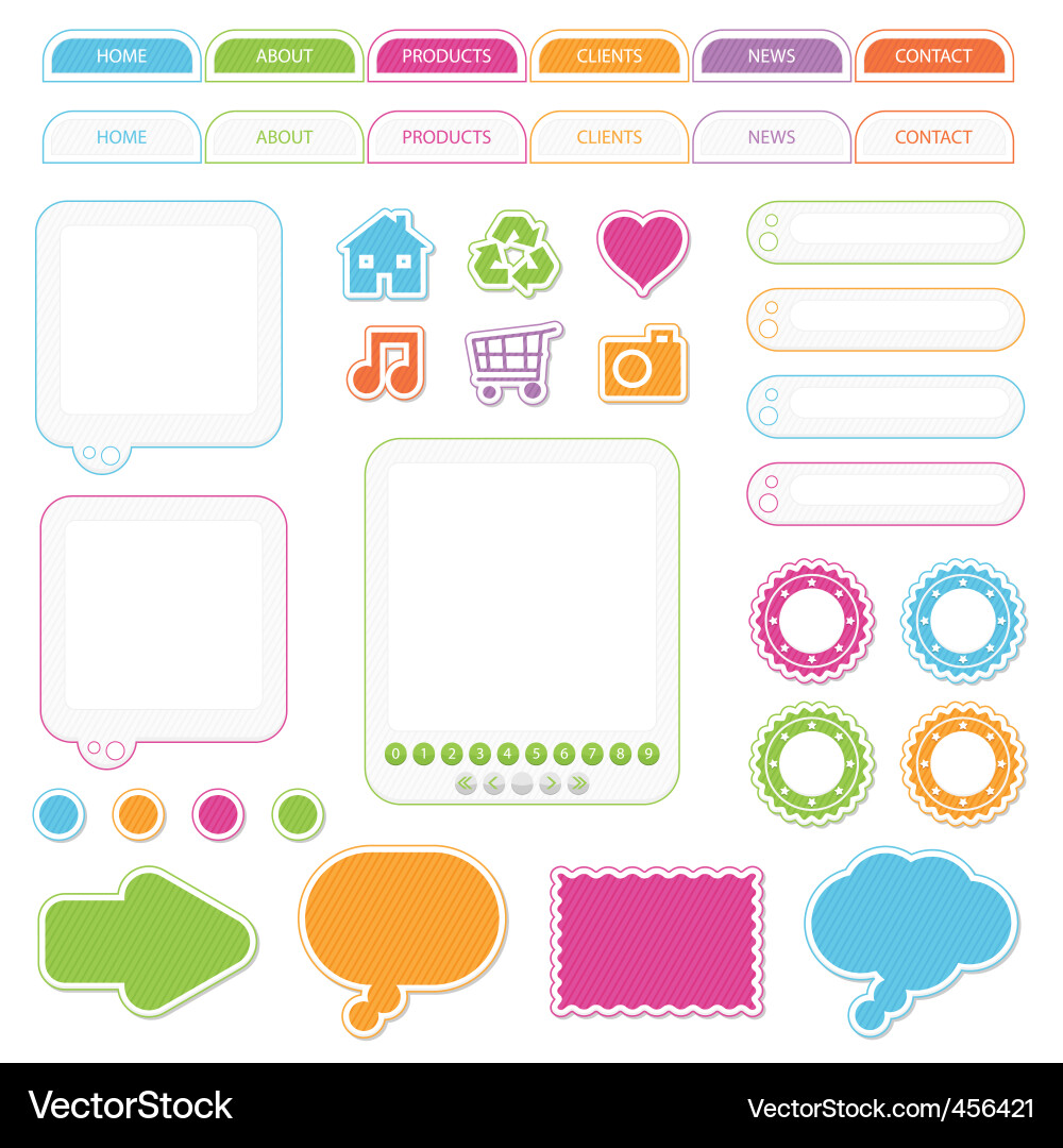 Web Stickers & Icons Royalty Free Vector Image