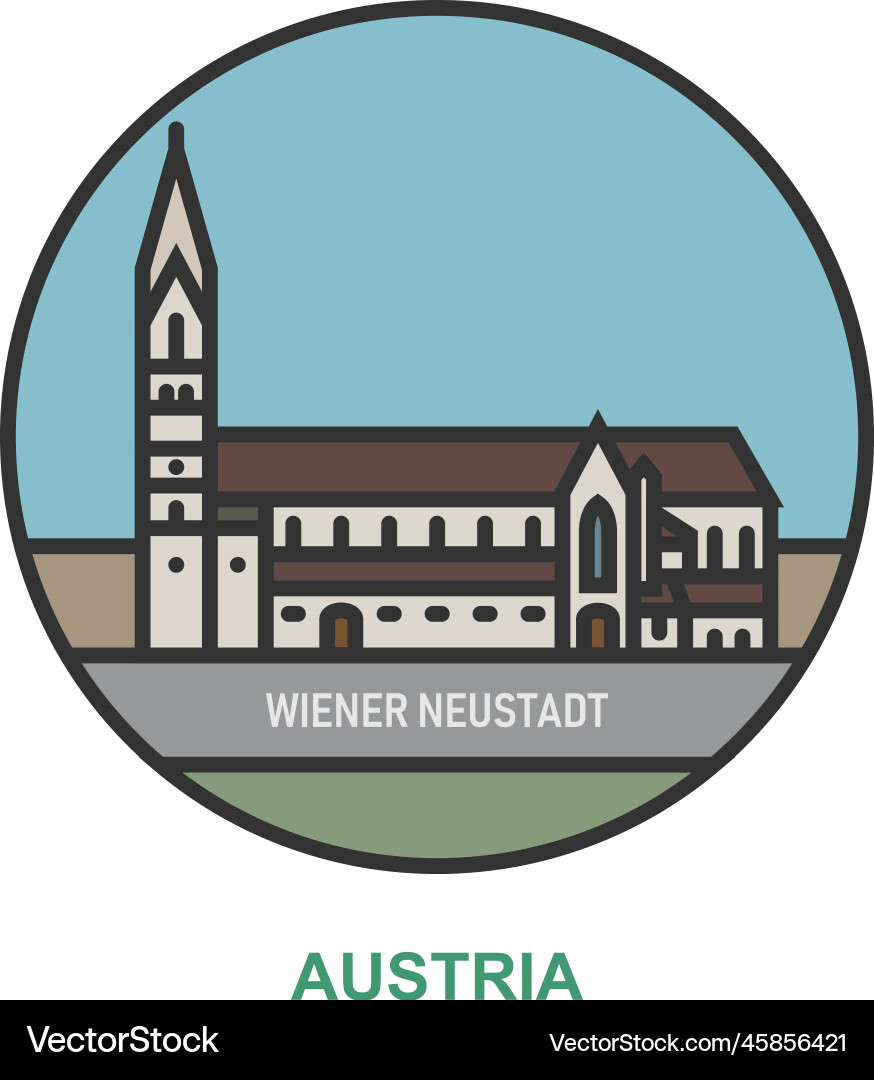 Wiener neustadt cities and towns in austria Vector Image