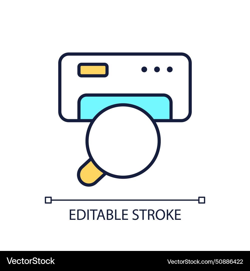 Ac inspection rgb color icon Royalty Free Vector Image
