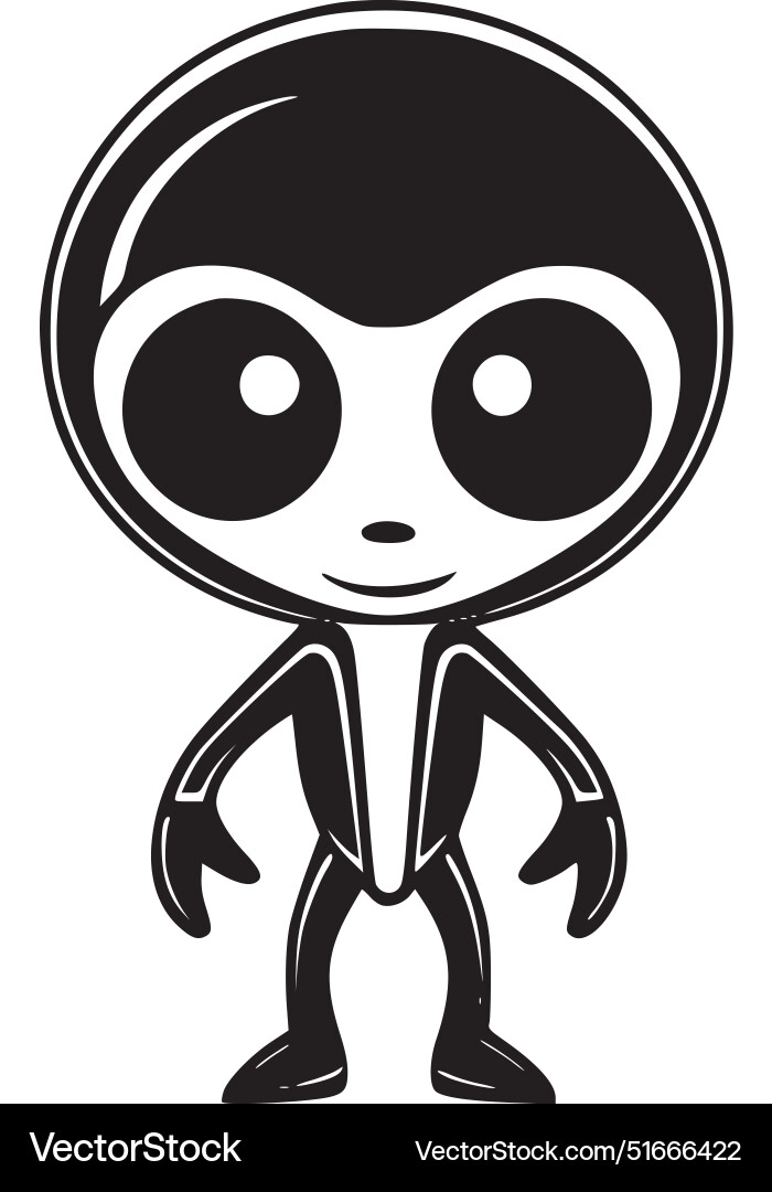 Alien - black and white isolated icon Royalty Free Vector