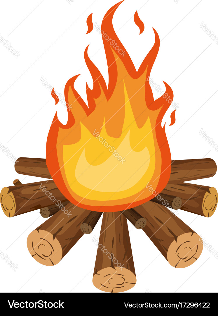Bonfire icon cartoon style Royalty Free Vector Image