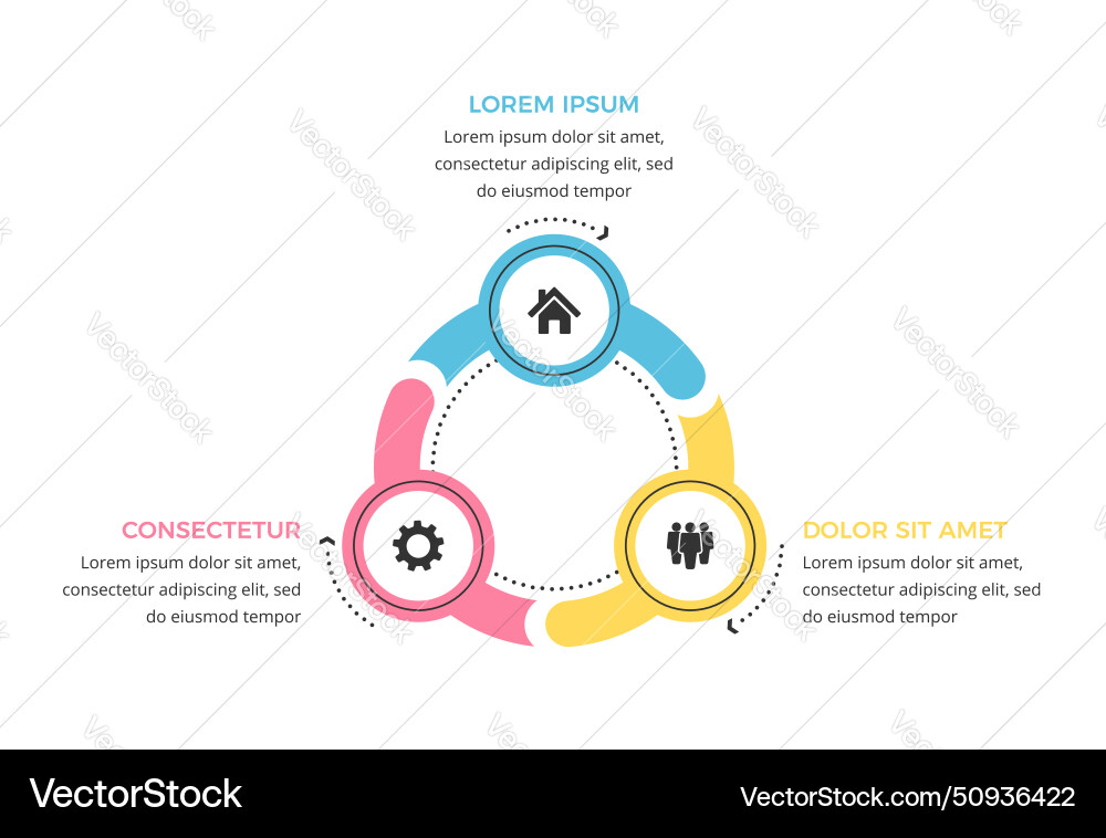 Circle diagram template - three elements Vector Image