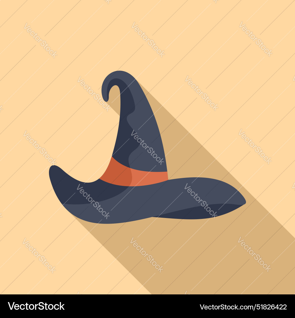 Classic curved witch hat casting long shadow Vector Image