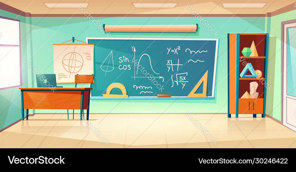 Classroom for mathematics learning Royalty Free Vector Image