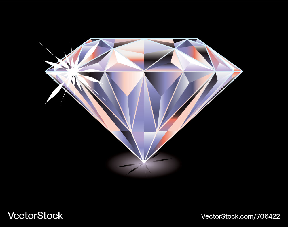 Cut diamond Royalty Free Vector Image - VectorStock