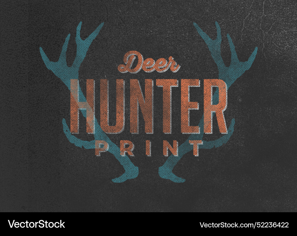 Deer hunter texture effect - text style Royalty Free Vector