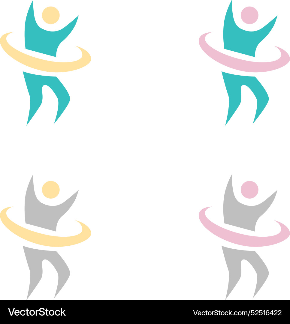 Fit body sign symbol logo set Royalty Free Vector Image